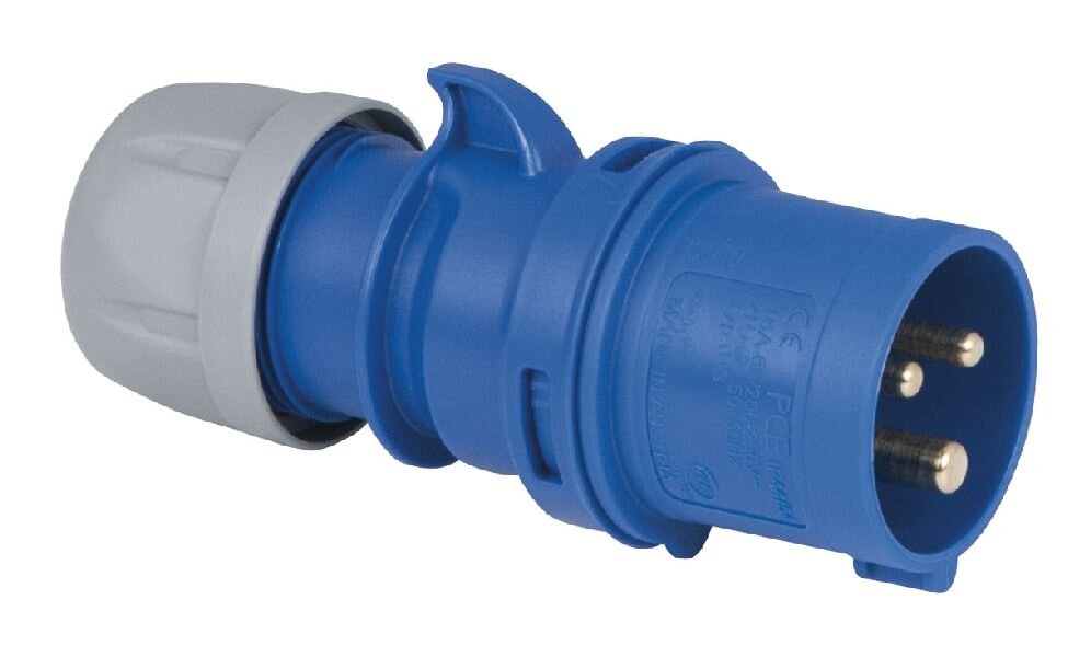 ️ CEE-form 16A 240V 3pol Stecker blau, IP44 günstig online kaufen ...