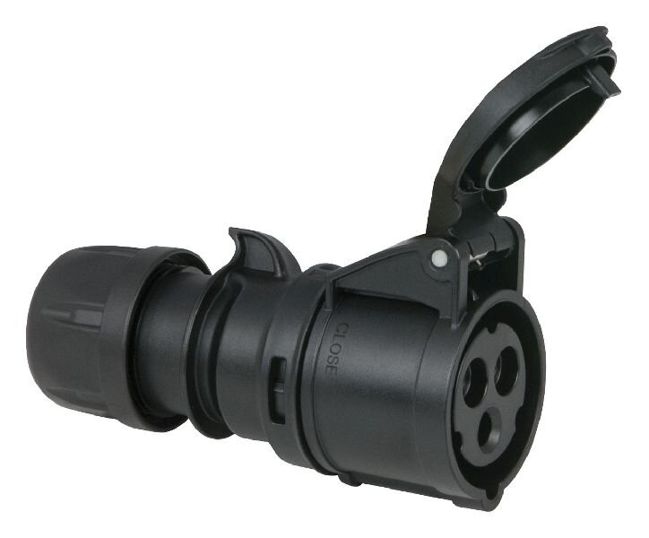 ️ CEE-form 16A 240V 3pol Kupplung schwarz, IP44 günstig online kaufen ...