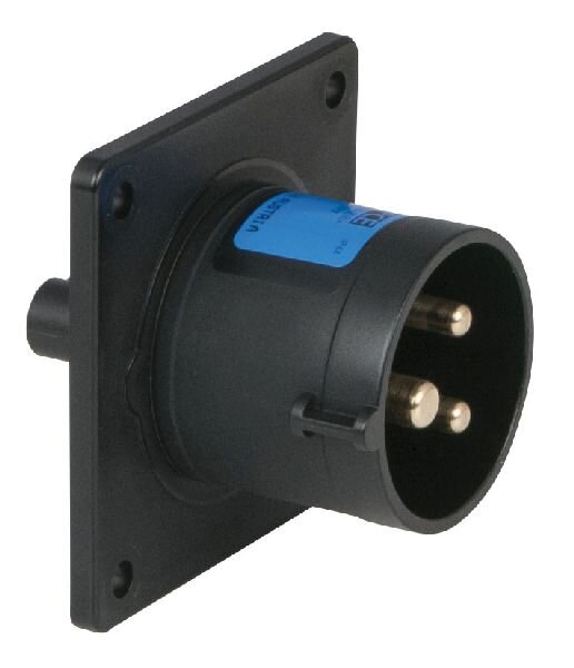 ️ CEE-form 16A 240V 3pol Anbaustecker schwarz, IP44 günstig online ...