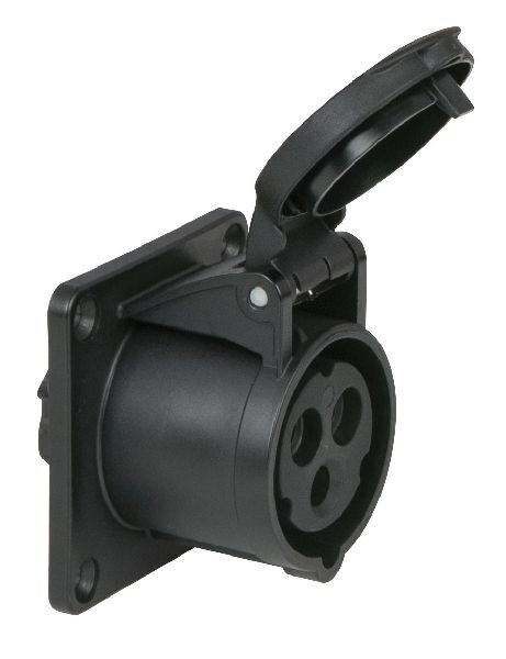 ️ CEE-form 16A 240V 3pol Anbaukupplung schwarz, IP44 günstig online ...