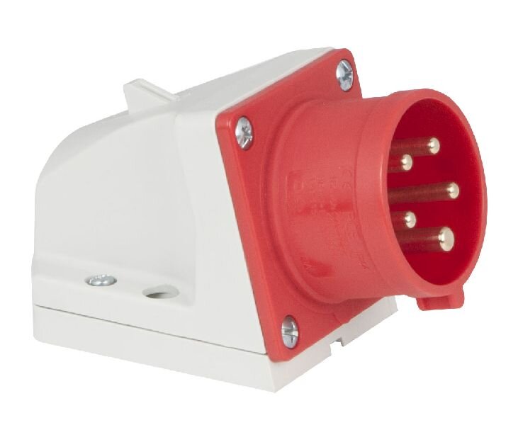 ️ CEE-form 16A 400V 5pol Wandanbaustecker rot, IP44 günstig online ...